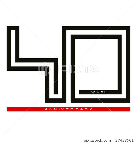 Forty year anniversary for design logo concept, - Stock Illustration ...