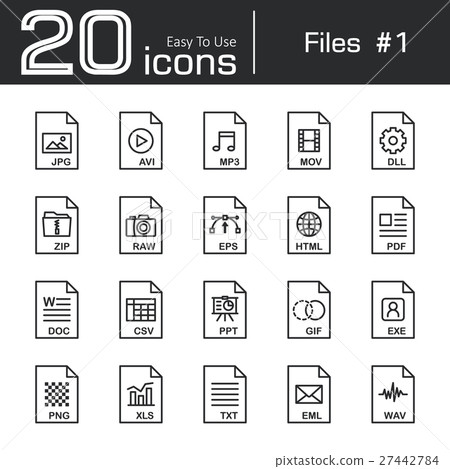 Files icon set 1 - Stock Illustration [27442784] - PIXTA