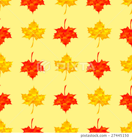 Autumn Red Maple Seamless Pattern - Stock Illustration [27445150] - PIXTA