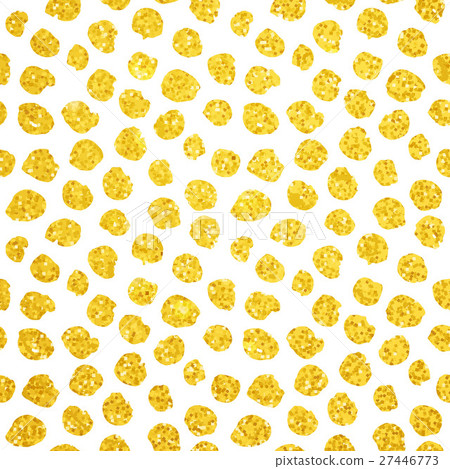 Hand Drawn Gold Dots Seamless Pattern - Stock Illustration [27446773 ...