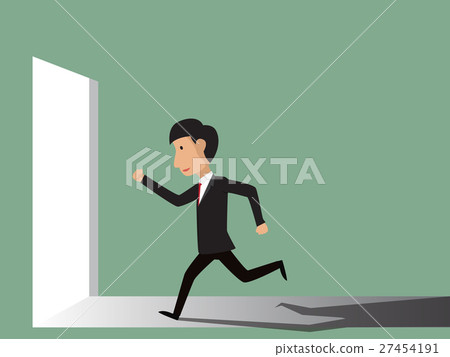 Success concept. Businessman running to success. - Stock Illustration ...