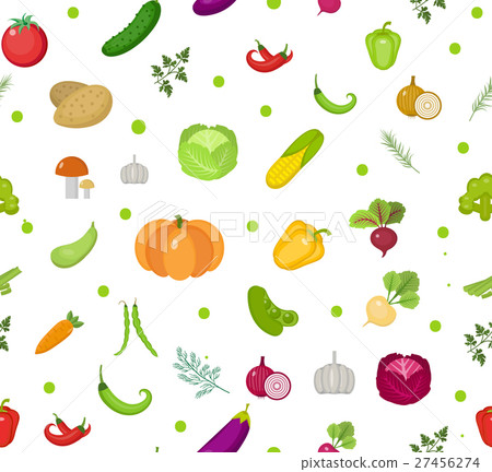 Vegetables seamless pattern. Salad endless - Stock Illustration ...