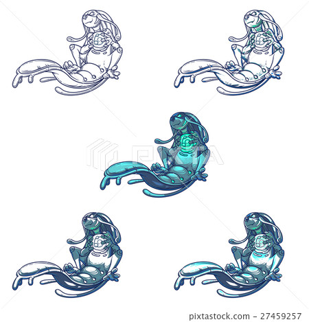 Set vector illustration of a monster water element - Stock Illustration ...