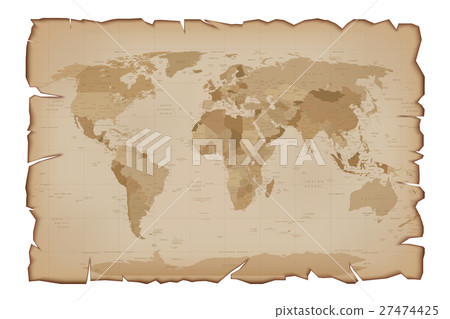 Vector Old map Paper - Stock Illustration [27474425] - PIXTA