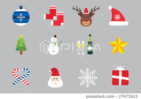 Christmas holiday icons vector set. - Stock Illustration [27475823] - PIXTA