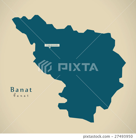 Modern Map - Banat Romania RO illustration - Stock Illustration ...