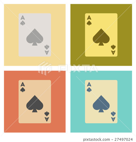 assembly flat icons poker playing card - Stock Illustration [27497024 ...