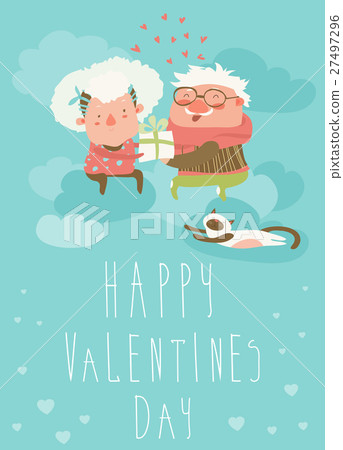 Couple of elderly angels hugging - Stock Illustration [27497296] - PIXTA