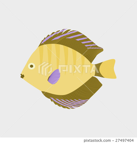 Vector illustration in flat style discus fish - Stock Illustration ...