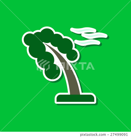 paper sticker on stylish background of strong wind - Stock Illustration ...