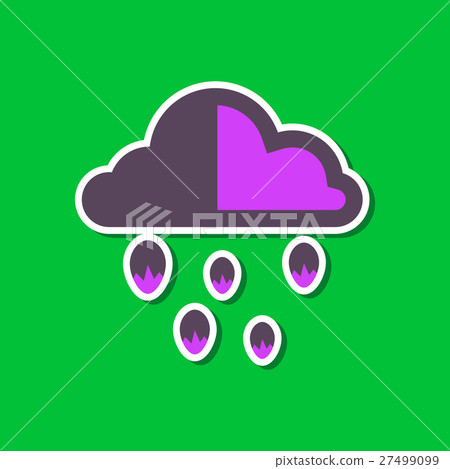 paper sticker on stylish background of cloud hail - Stock Illustration ...