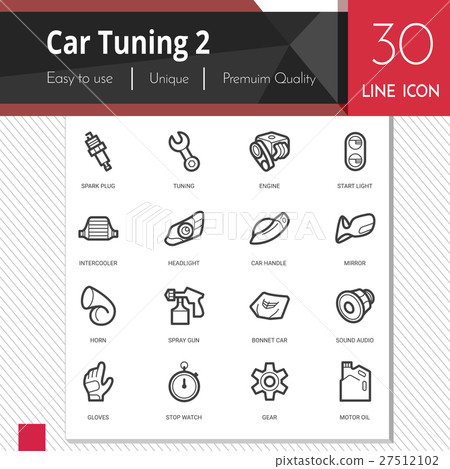 Car tuning elements vector icons set 2. - Stock Illustration [27512102 ...