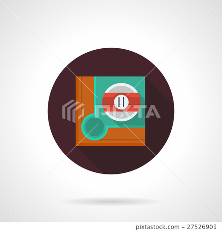 Striped pool ball flat round vector icon - Stock Illustration [27526901 ...