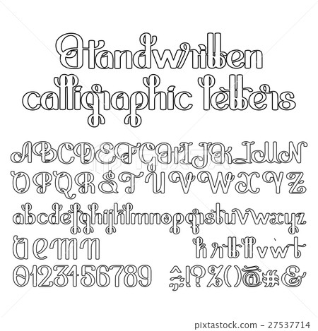 Handwritten calligraphic script - Stock Illustration [27537714] - PIXTA