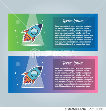 Rocket flyer set. Vector illustration on a white - Stock Illustration ...