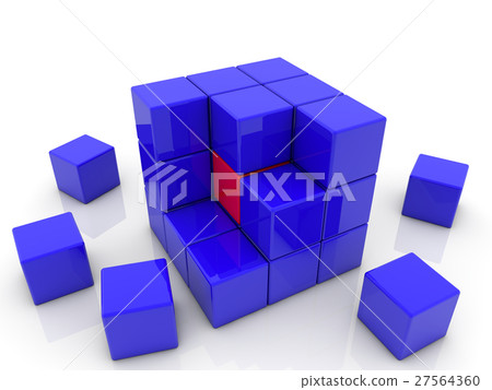 Cube divided into smaller cubes - Stock Illustration [27564360] - PIXTA