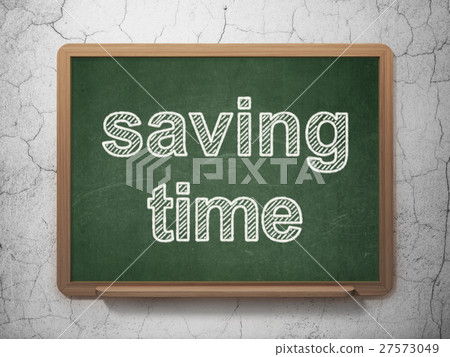 Time concept: Saving Time on chalkboard background - Stock Illustration ...