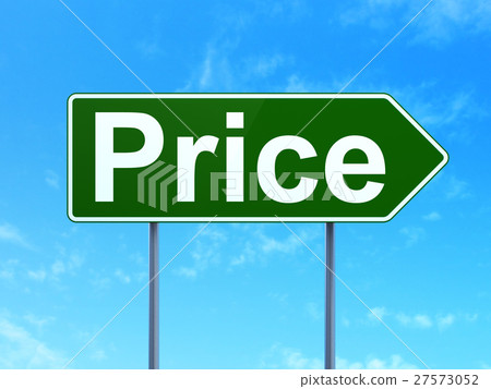 Advertising concept: Price on road sign background - Stock Illustration ...