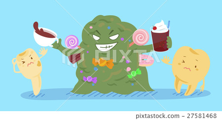 cartoon tooth decay and bacterium - Stock Illustration [27581468] - PIXTA