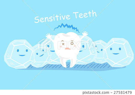 cute cartoon sensitive teeth - Stock Illustration [27581479] - PIXTA
