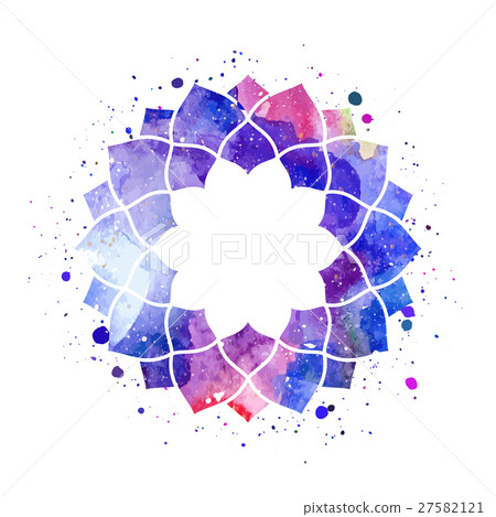 Watercolor geometric cosmic frame vector - Stock Illustration [27582121 ...