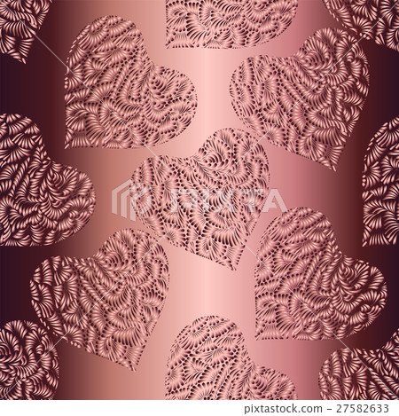 Silver hearts seamless vector pattern - Stock Illustration [27582633 ...