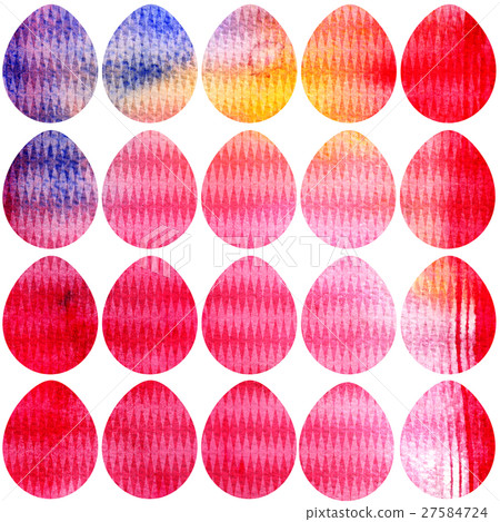 Hand drawn watercolor pattern with Easter eggs. - Stock Illustration ...