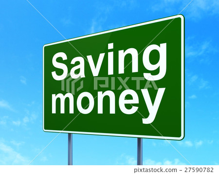 Business concept: Saving Money on road sign - Stock Illustration ...