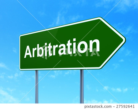 Law concept: Arbitration on road sign background - Stock Illustration ...
