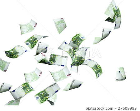 Flying banknotes of euro - Stock Illustration [27609982] - PIXTA