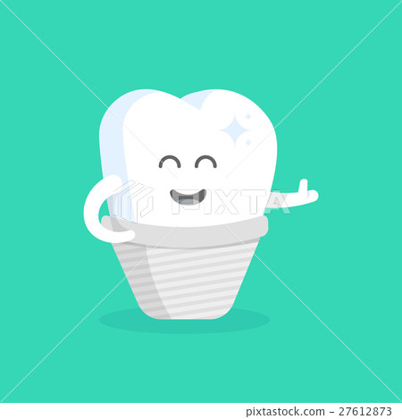 Cute cartoon tooth character with face - Stock Illustration [27612873 ...