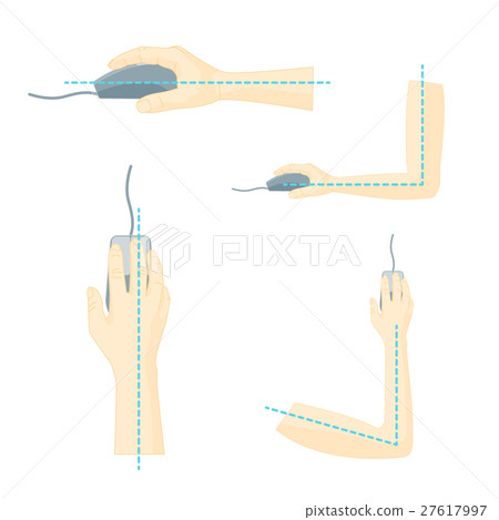 Hand Using Computer Mouse Right Position Set - Stock Illustration ...