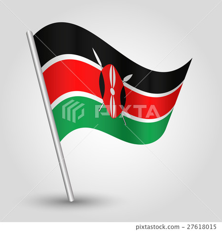 vector waving simple triangle kenyan flag -插圖素材 [27618015] - PIXTA圖庫
