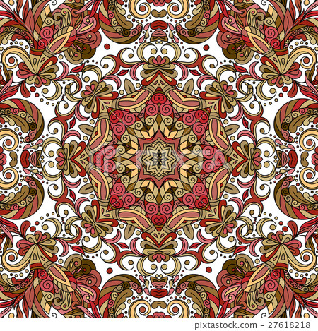 Flourish tiled pattern. Abstract floral geometric - Stock Illustration ...