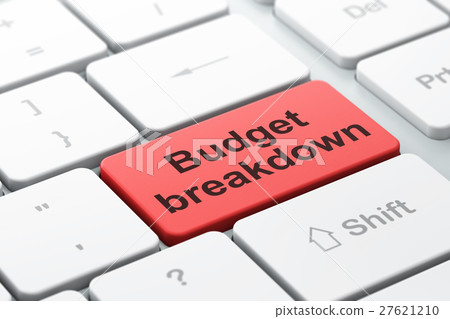 Finance concept: Budget Breakdown on computer - Stock Illustration ...