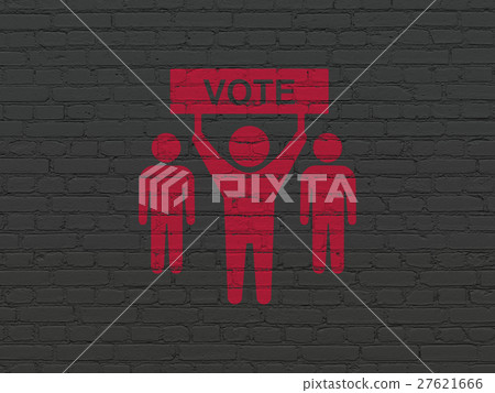 Politics concept: Election Campaign on wall - Stock Illustration ...