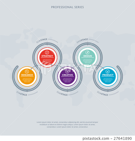 Business infographics concept with six stage - Stock Illustration ...