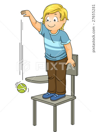 Kid Boy Drop Ball Chair - Stock Illustration [27655281] - PIXTA