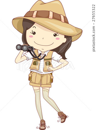 Kid Girl Explorer - Stock Illustration [27655322] - PIXTA