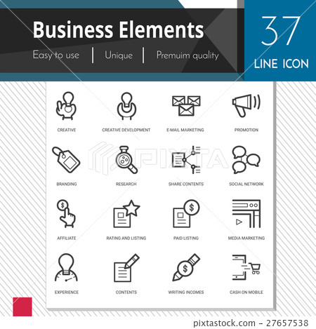 Business elements vector icons set. - Stock Illustration [27657538] - PIXTA