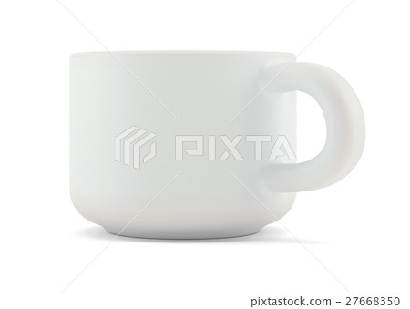 Tea cup isolated on white front view - Stock Illustration [27668350 ...