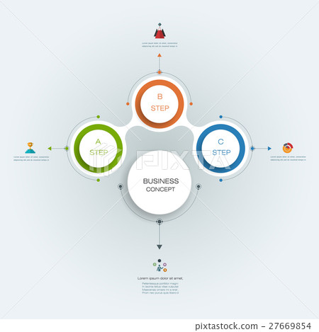 Vector infographics, 3D paper cycle diagram - Stock Illustration ...
