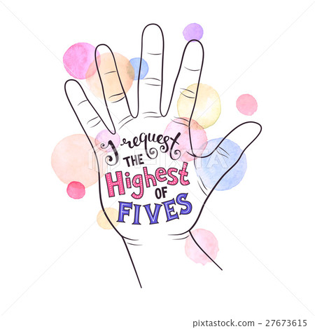 High five lettering - Stock Illustration [27673615] - PIXTA