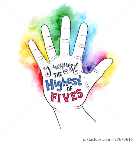 High five lettering - Stock Illustration [27673616] - PIXTA