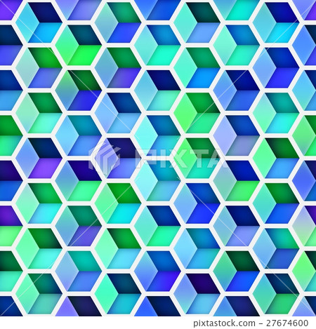 Gradient Cubes Tiling. Seamless Multicolor Pattern - Stock Illustration ...