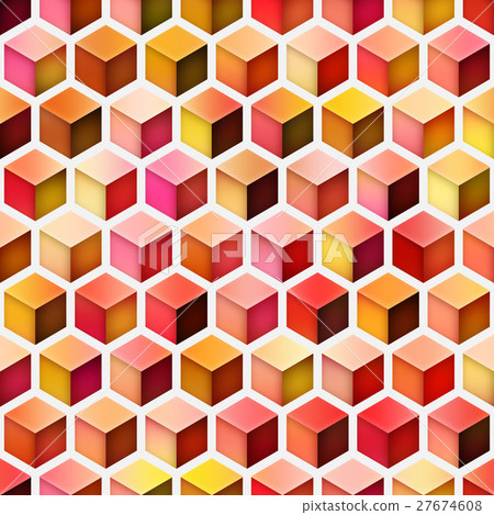 Gradient Cubes Tiling. Seamless Multicolor Pattern - Stock Illustration ...