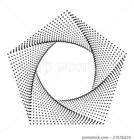 Pentagon Abstract dots, Trendy art geometric frame - Stock Illustration ...
