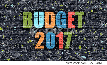 Budget 2017 Concept with Doodle Design Icons. - Stock Illustration ...