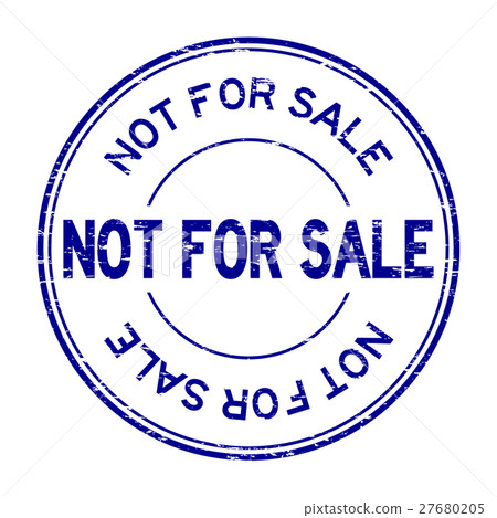 Grunge blue not for sale round rubber stamp - Stock Illustration ...