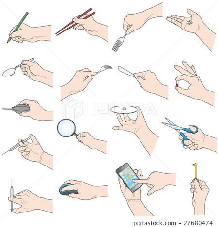 Hands with objects - Stock Illustration [27680474] - PIXTA